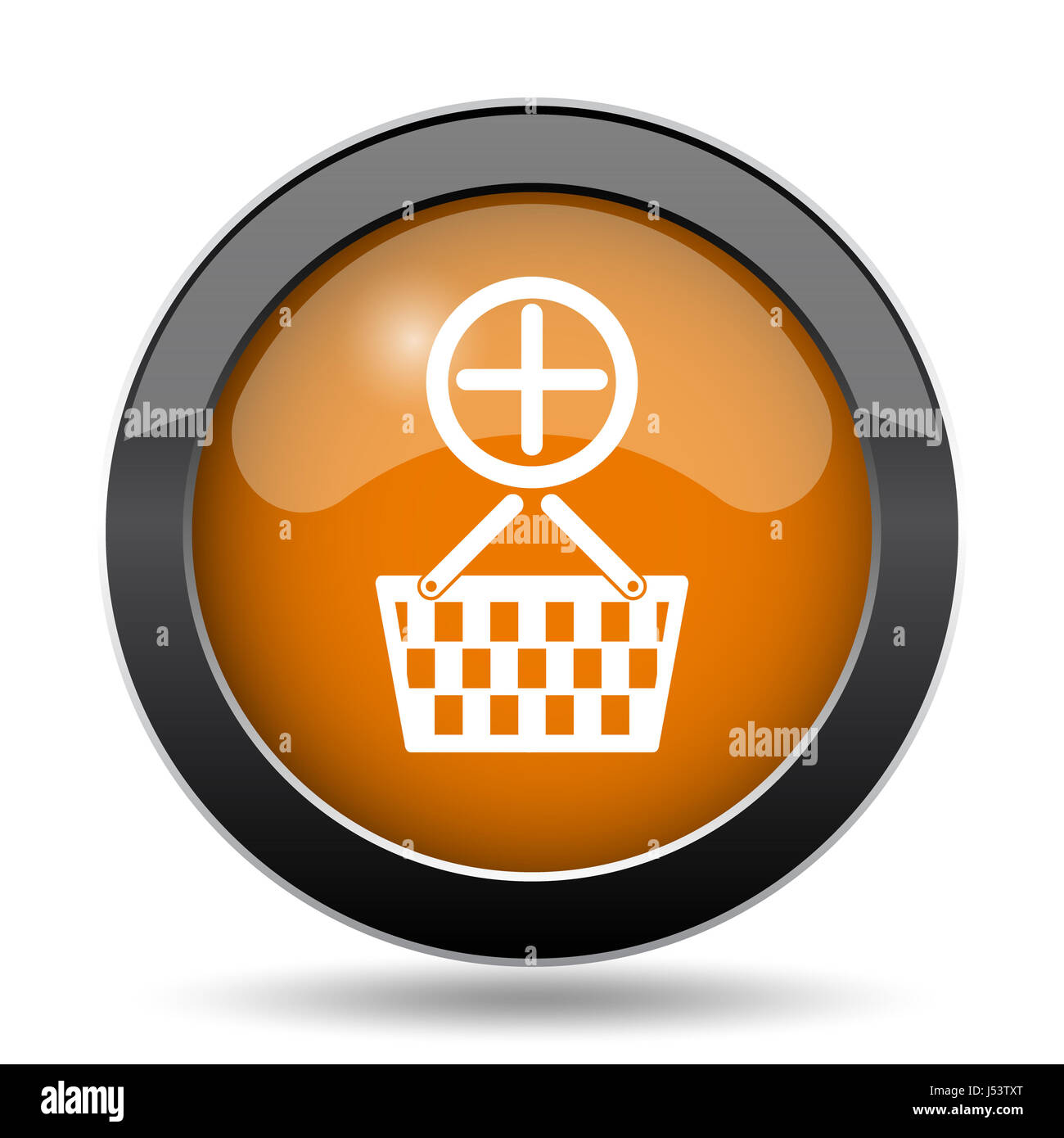 Add to basket icon. Add to basket website button on white background ...