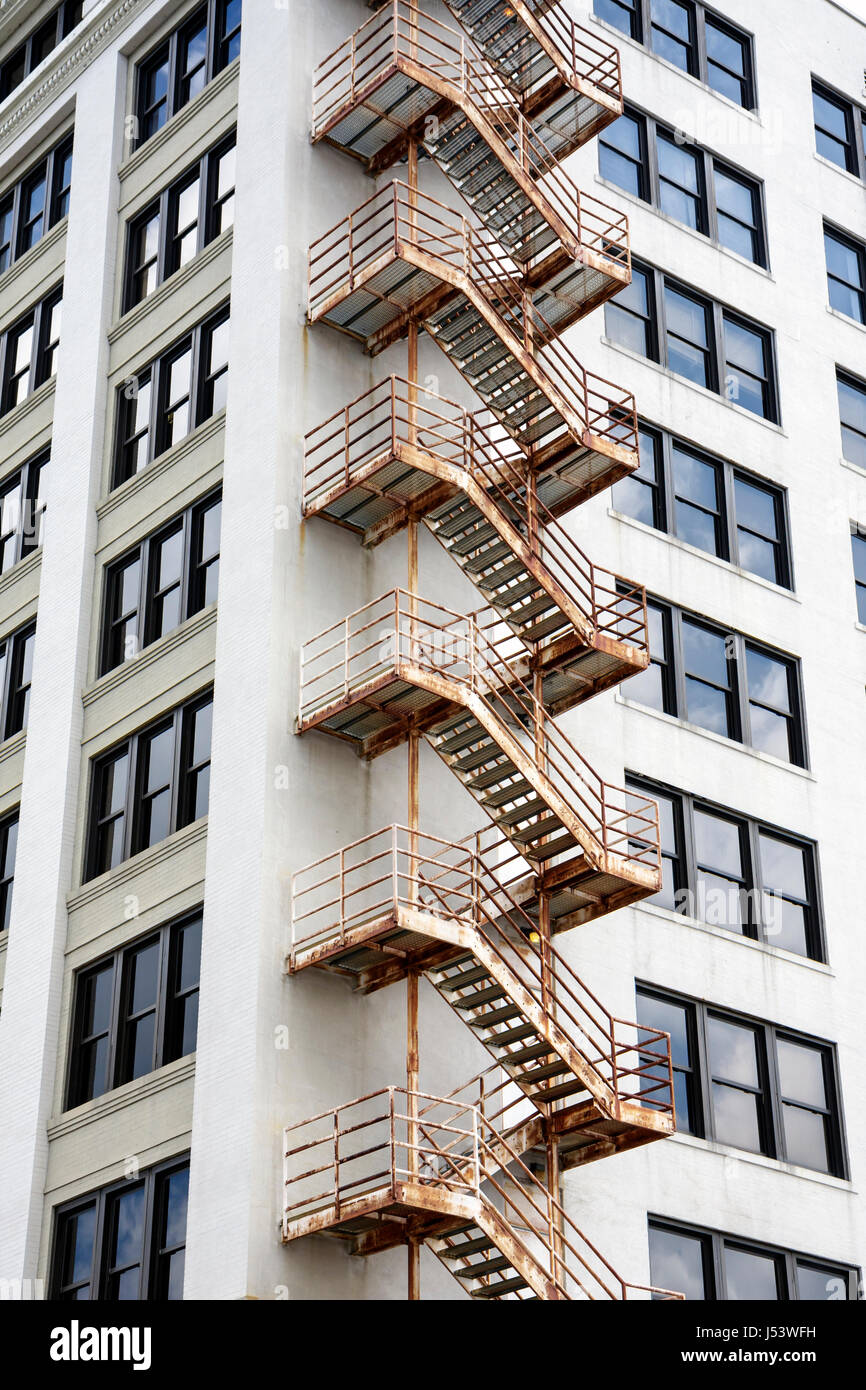 Little Rock Arkansas,external fire escape,stairs,building,outside ...