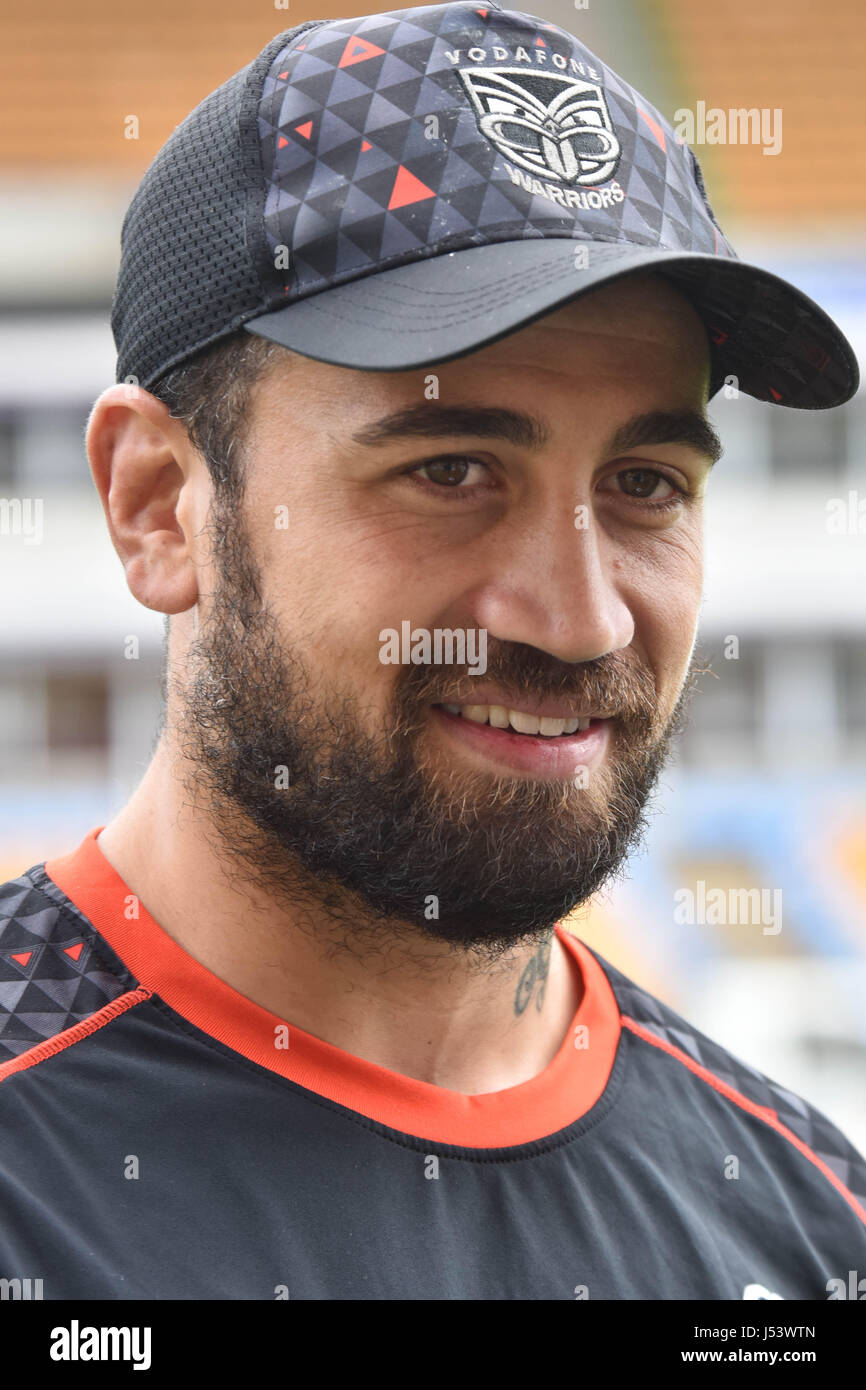 Ben Matulino, of Warriors speaks to the media during a NRL Warriors ...