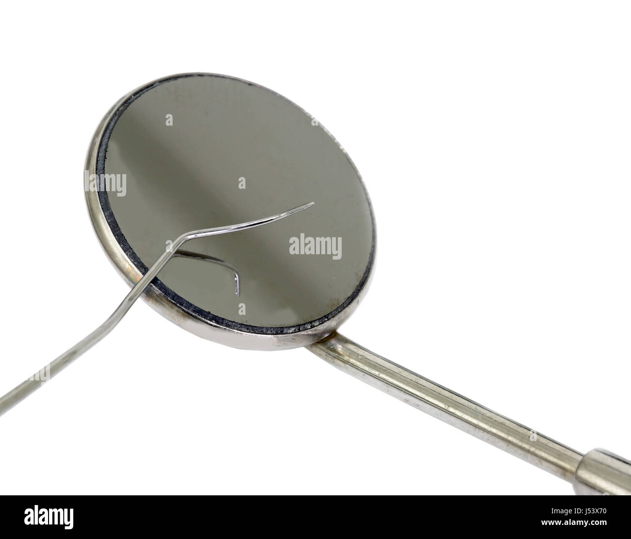 Steel dental tool for cleaning the teeth and checking the caries with ...