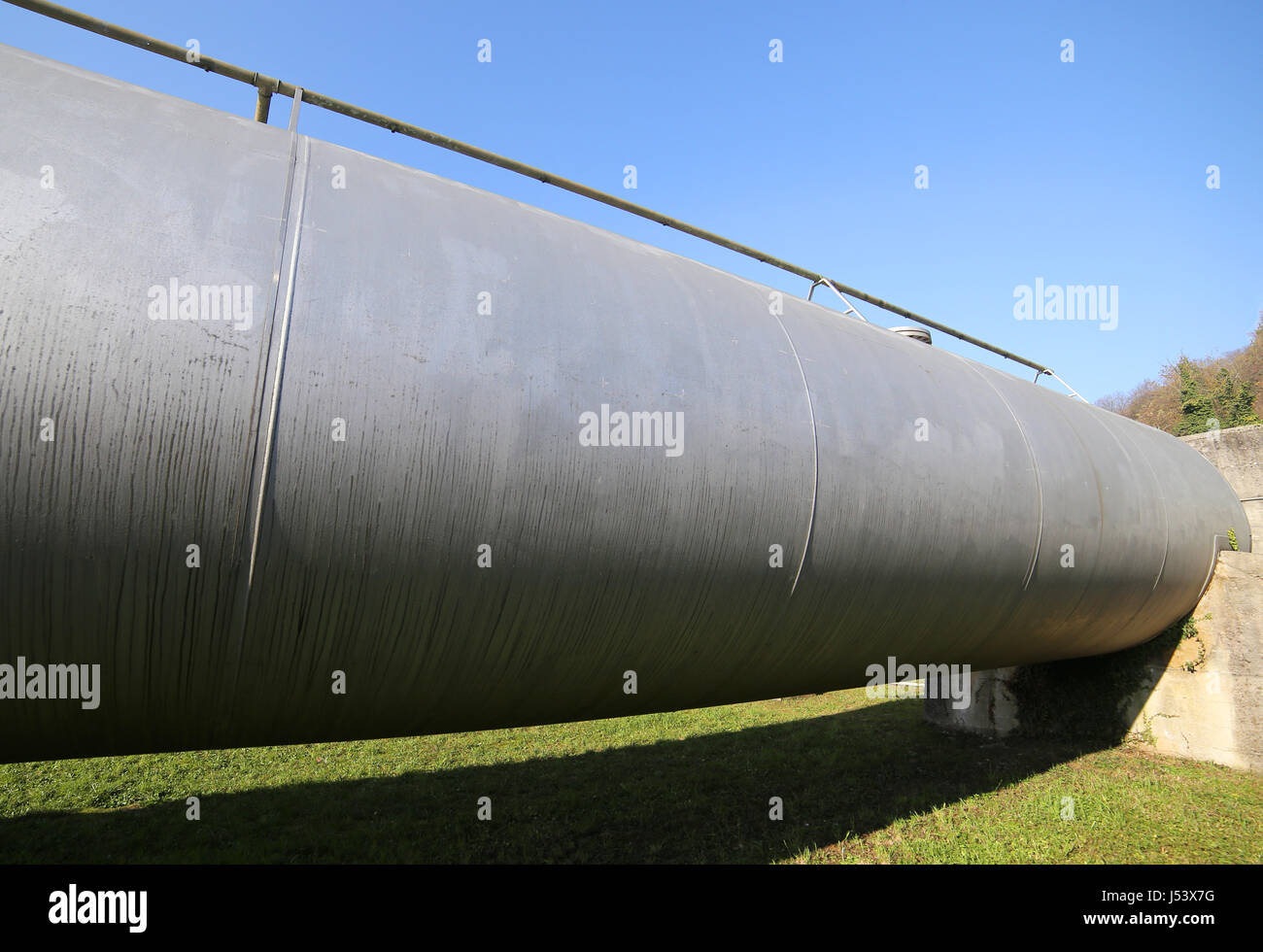 steel pipe for the transport of gas or oil in the laying stage Stock ...