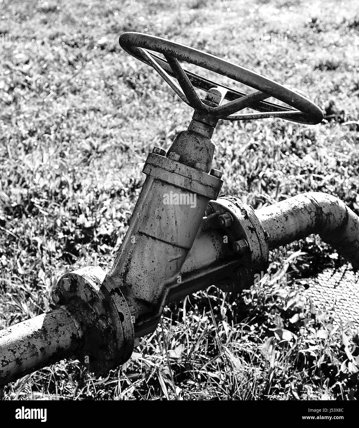 Large tap with pipe closure valve in a big industrial plant Stock Photo ...