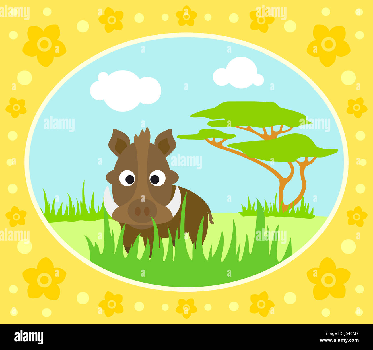 Cartoon safari animal scene landscape hi-res stock photography and ...