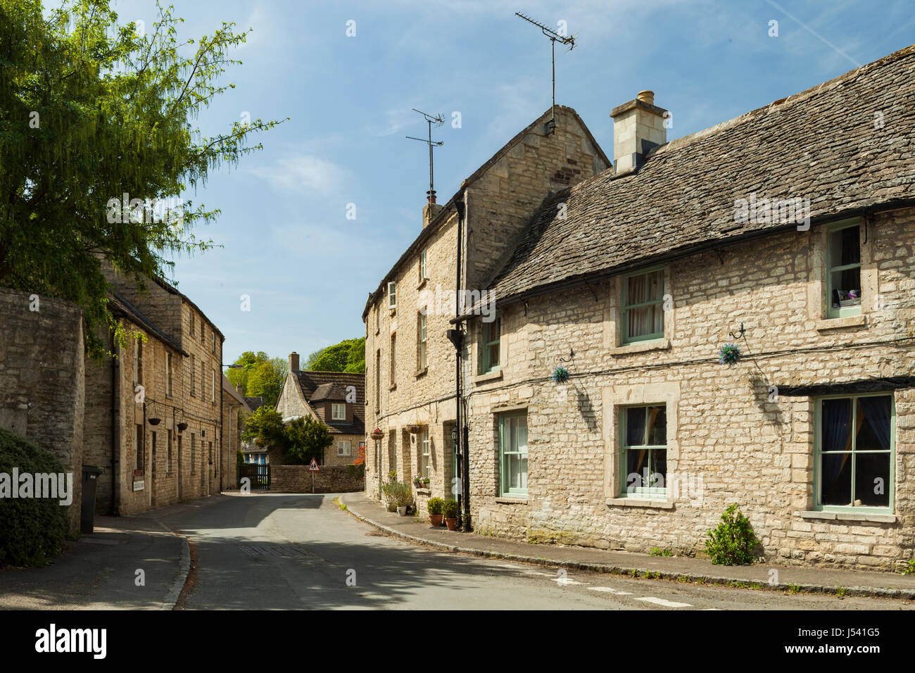 Spring day in the small Cotswolds town of Northleach, Gloucestershire ...