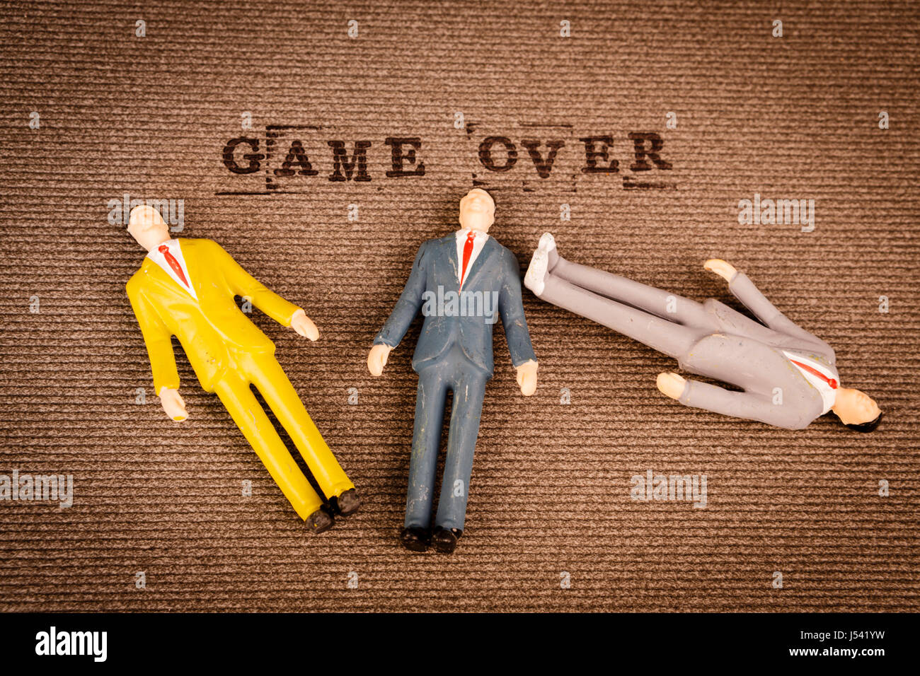 text game over with human bodies of mans and womans - death concept ...