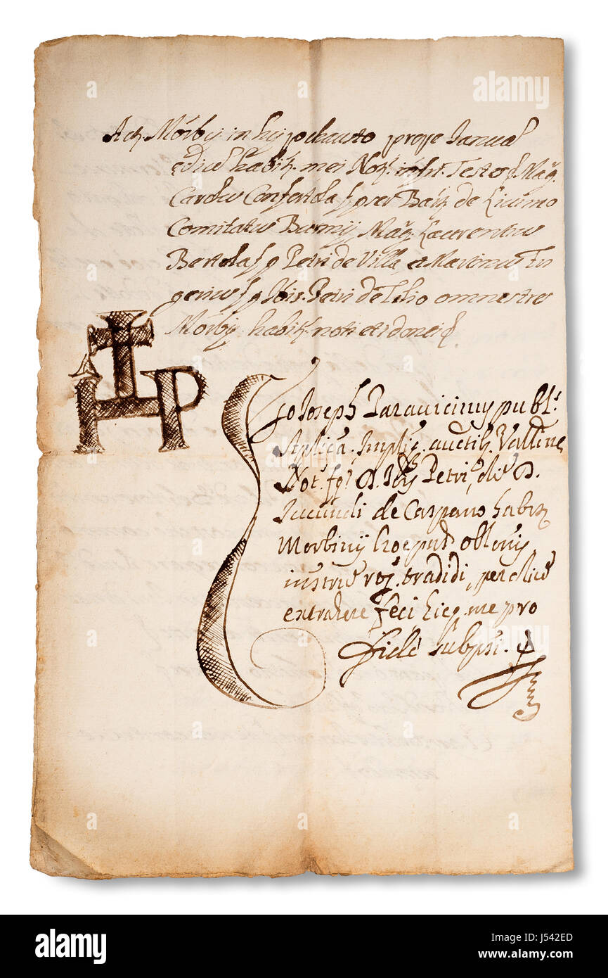 Old manuscript isolated on white Stock Photo - Alamy