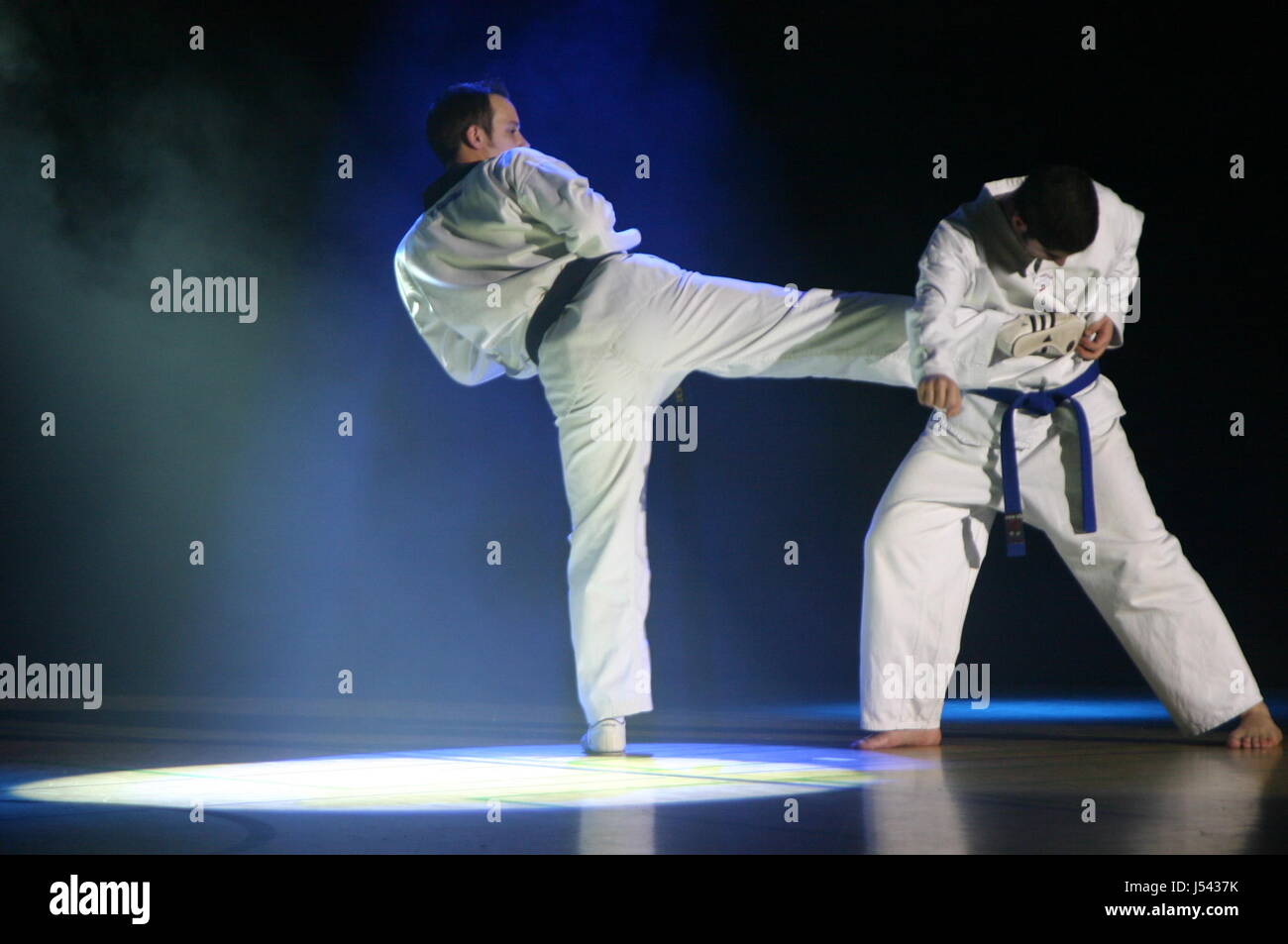 blue sport sports fight fighting contest karate the kick weiss ...