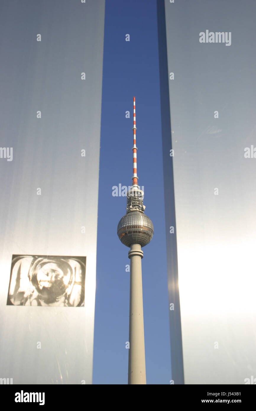 blue tower berlin steel television tower centre sight view outlook ...
