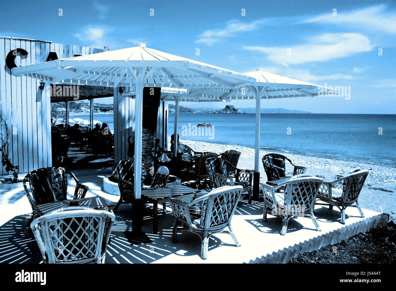 beach blue cafe Stock Photo - Alamy