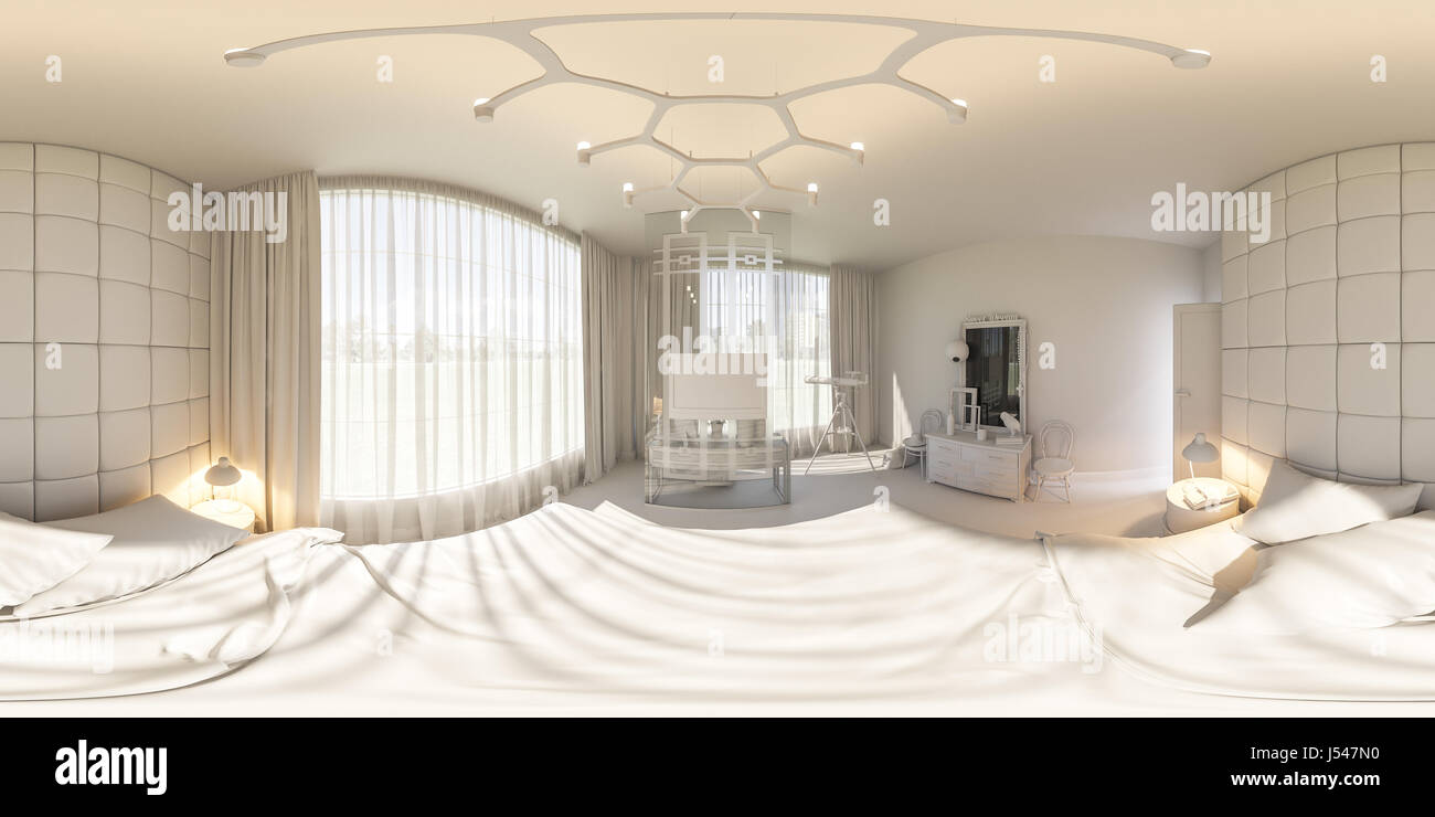 3d render 360 panorama living hi-res stock photography and images - Alamy