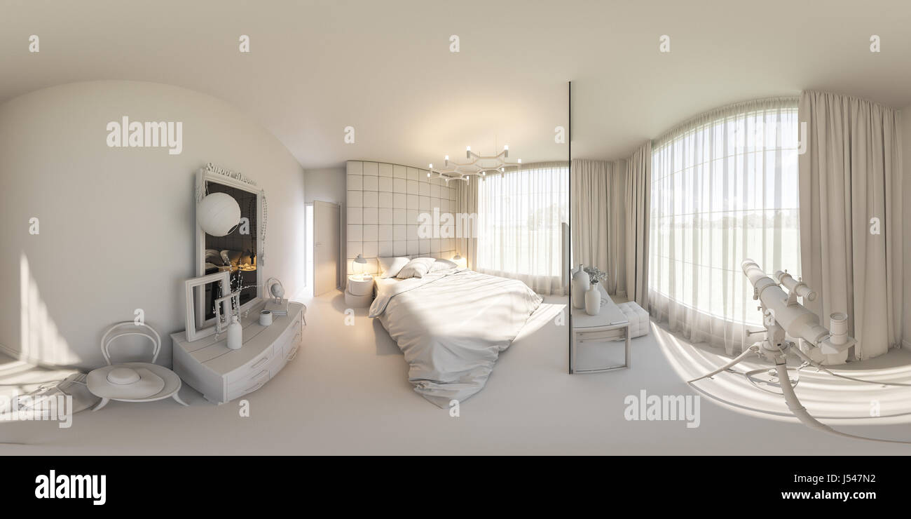 3d render 360 panorama living hi-res stock photography and images - Alamy