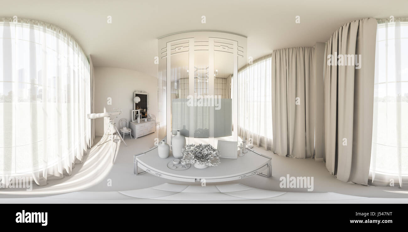 3d render 360 panorama living hi-res stock photography and images - Alamy