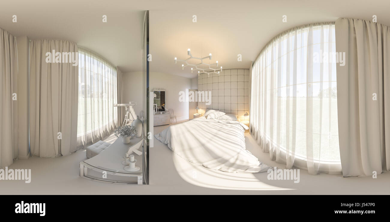 3d render 360 panorama living hi-res stock photography and images - Alamy