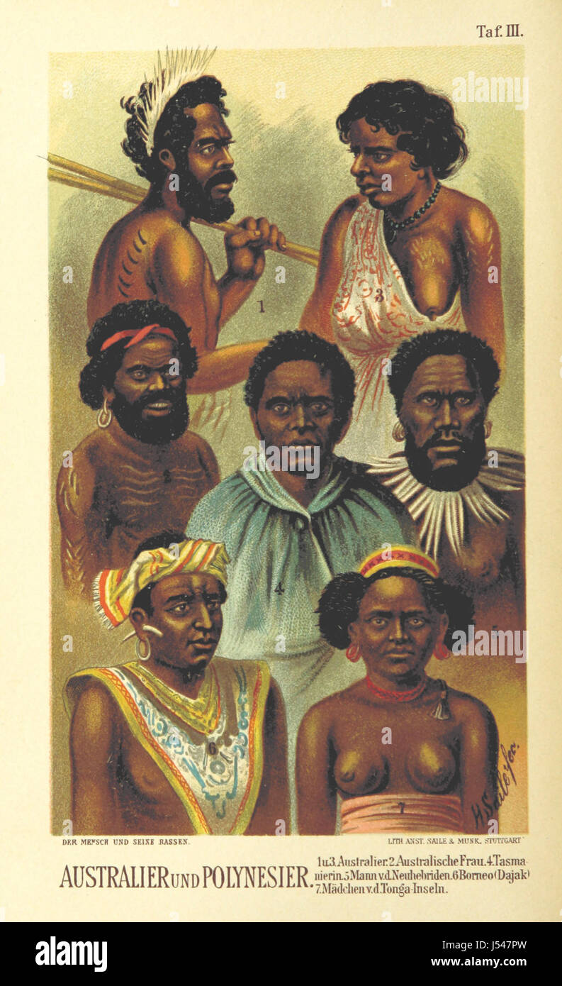 Der Mensch und seine Rassen. Mit ... Illustrationen Stock Photo - Alamy