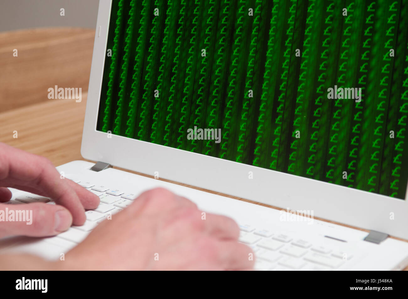 Hacked computer with ransomware virus on network Stock Photo - Alamy