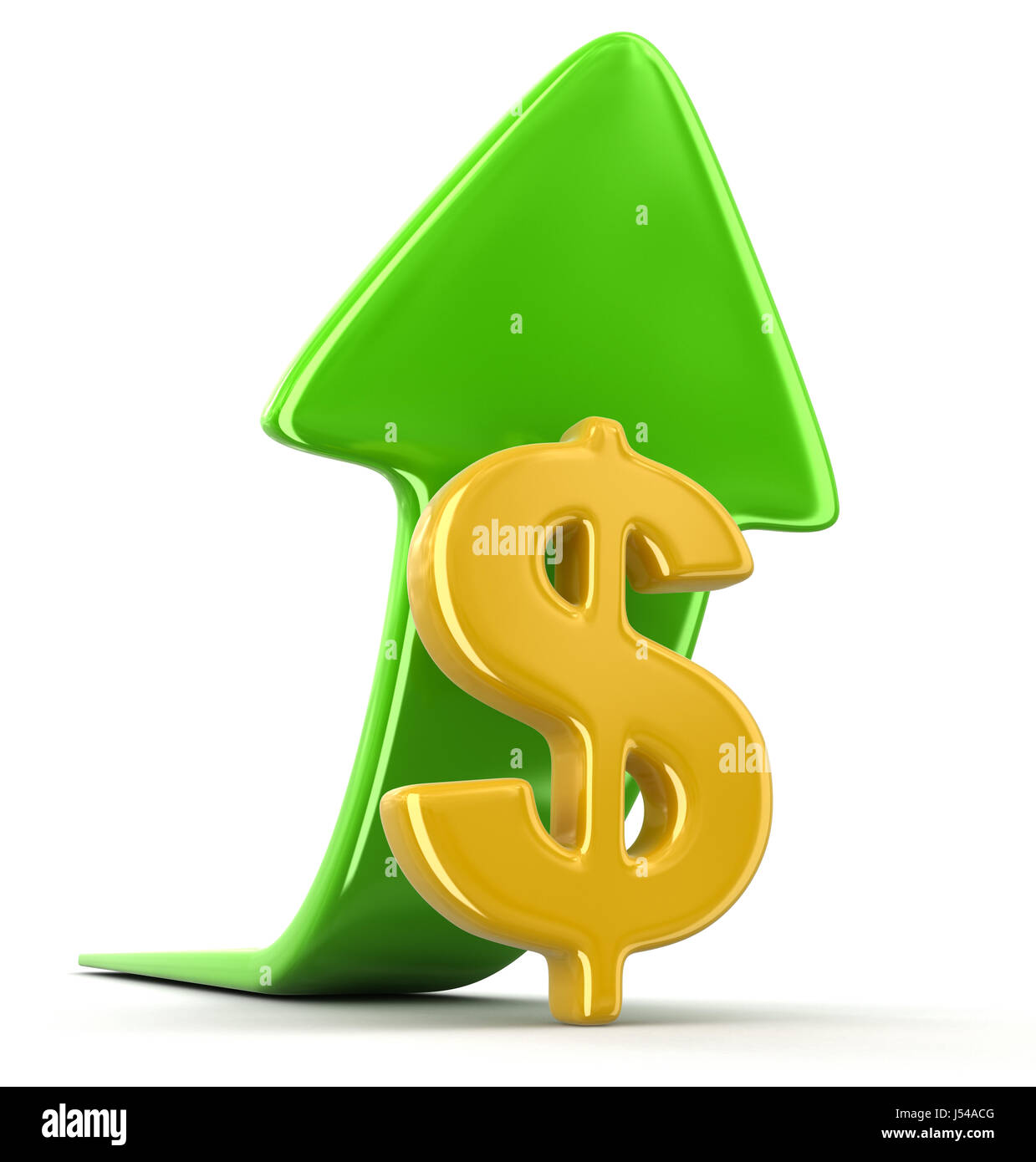 Dollar sign with arrow up. Image with clipping path Stock Photo - Alamy