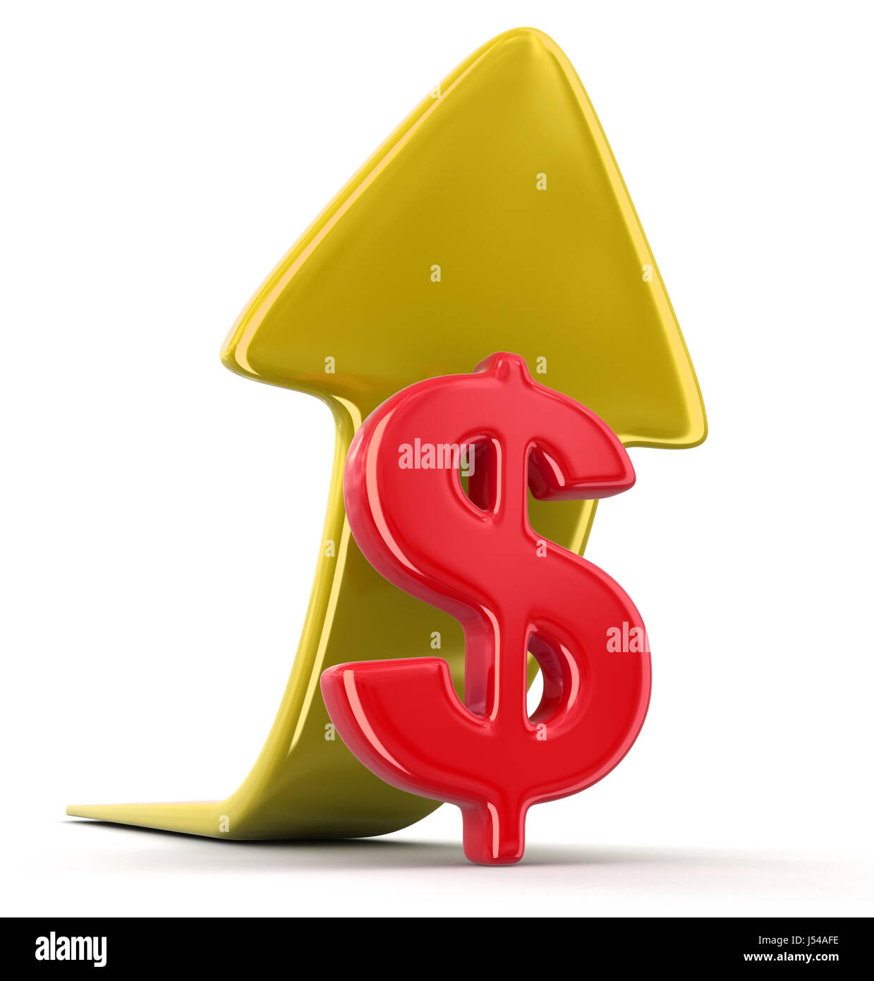 Dollar sign with arrow up. Image with clipping path Stock Photo - Alamy