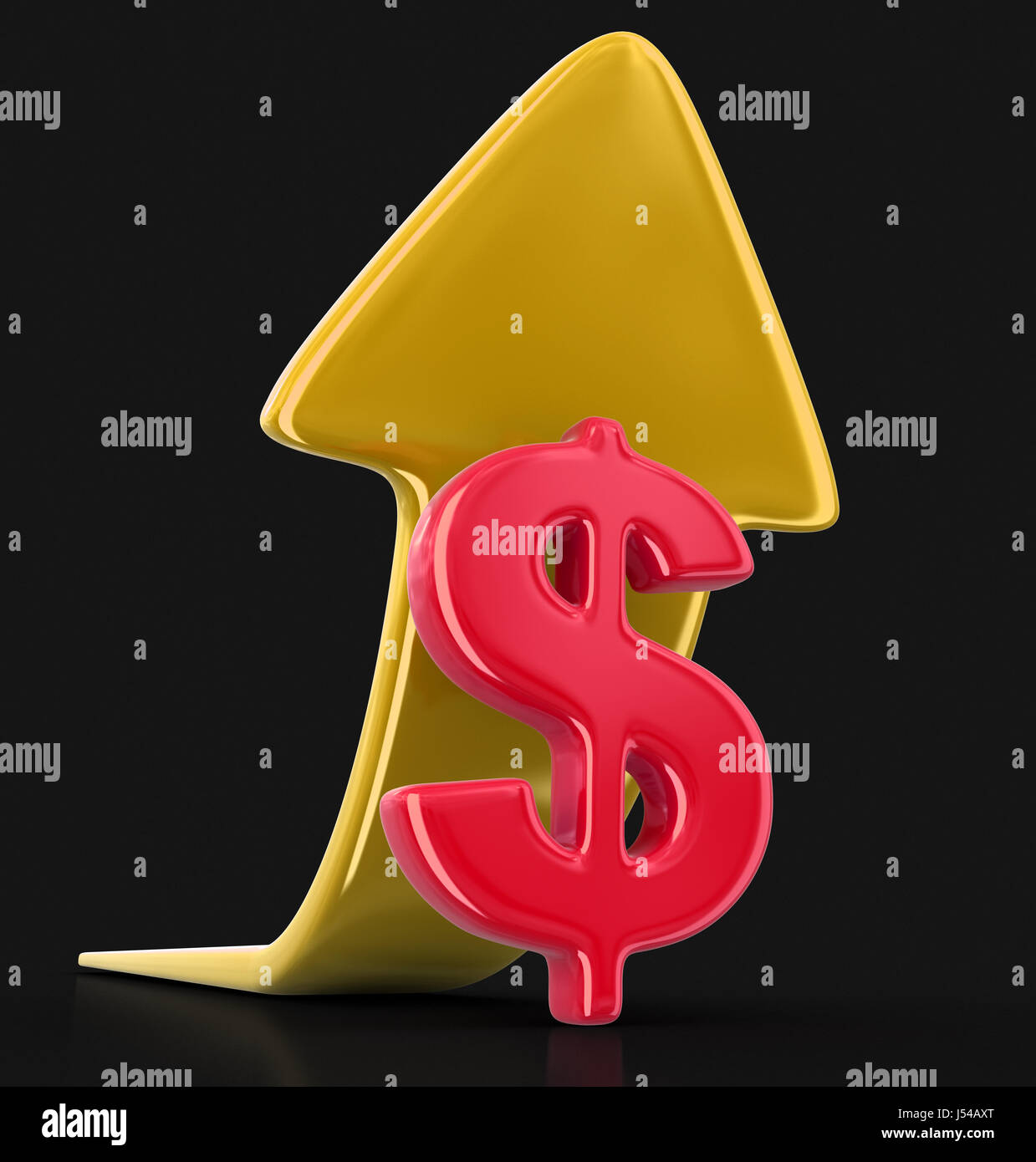 Dollar sign with arrow up. Image with clipping path Stock Photo - Alamy