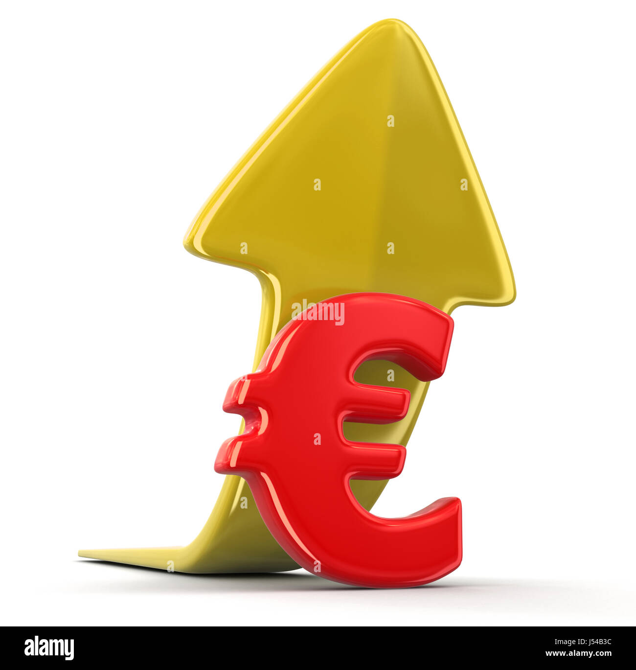 Euro sign and arrow up. Image with clipping path Stock Photo - Alamy