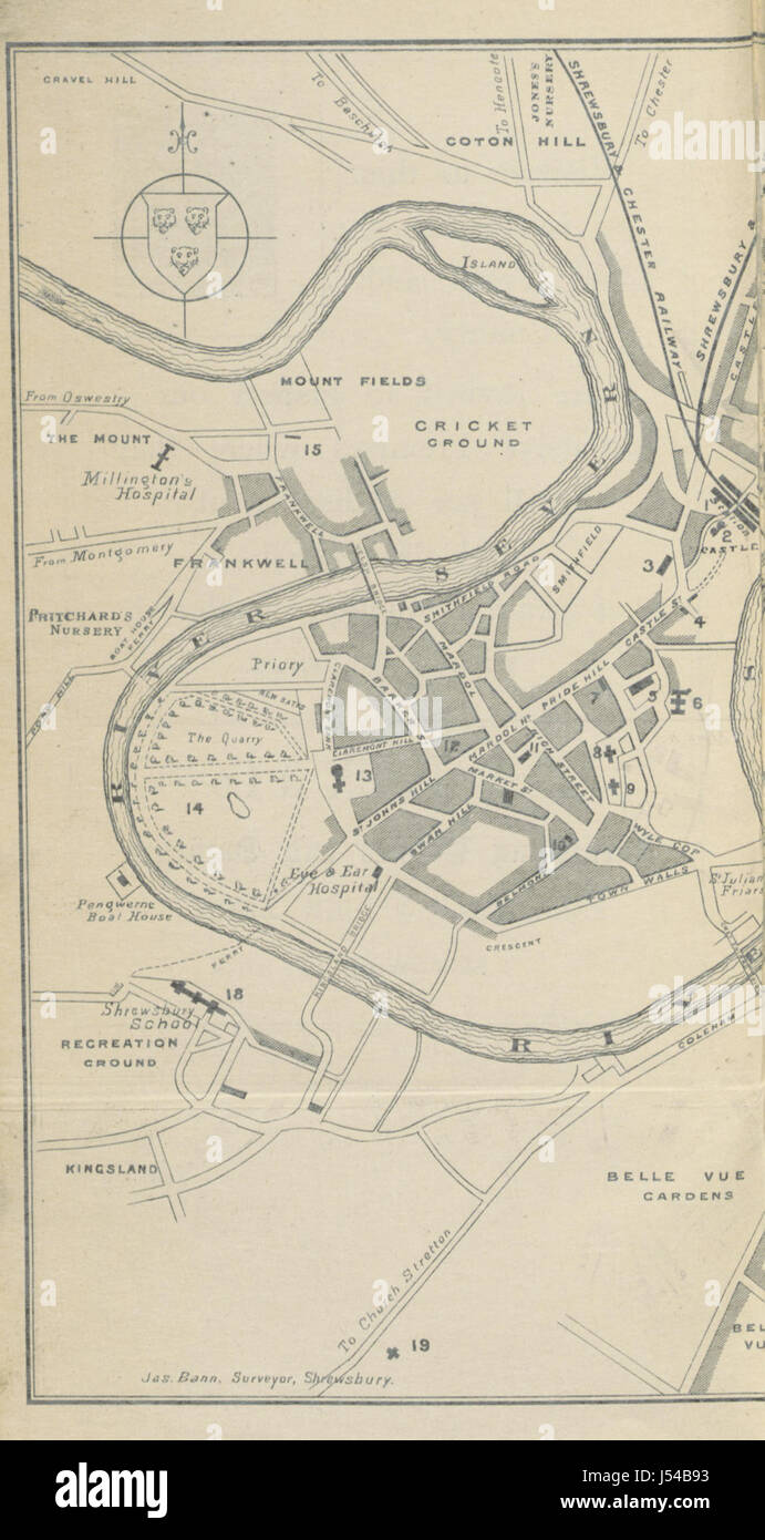 A New Guide to Shrewsbury ... Illustrations and map Stock Photo - Alamy