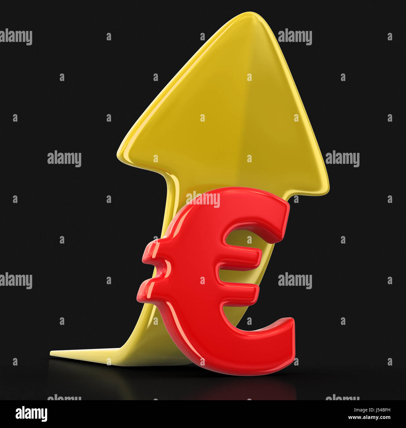Euro sign and arrow up. Image with clipping path Stock Photo - Alamy