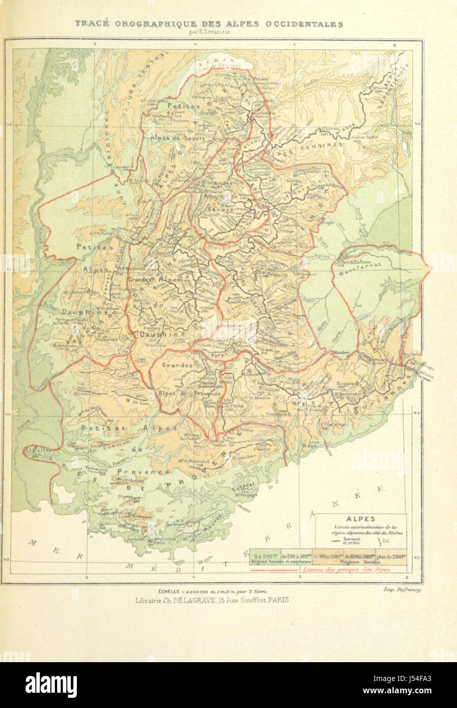 A work by E. Levasseur, focusing on the Alps and major ascensions ...