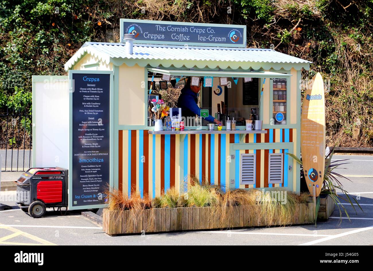 Padstow, Cornwall, UK - 6th April 2017: Mobile refreshment stall ...