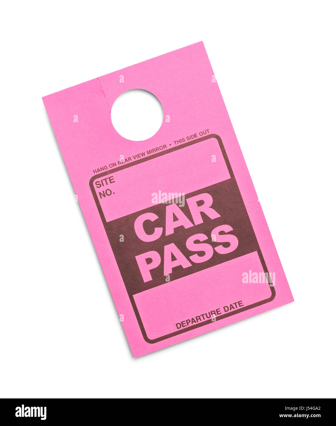 Pink Parking Permit Car Pass Isolated on White Background Stock Photo ...