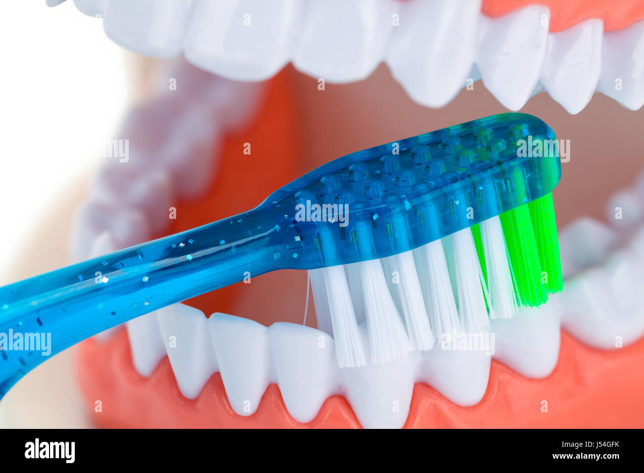Dental Teeth Being Brushed Isolated on White Stock Photo - Alamy