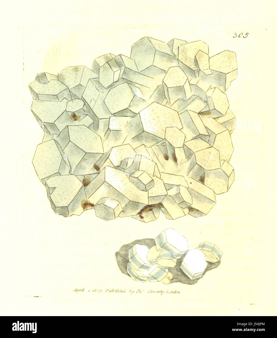 'British Mineralogy' by J. Sowerby is a work featuring detailed colored ...