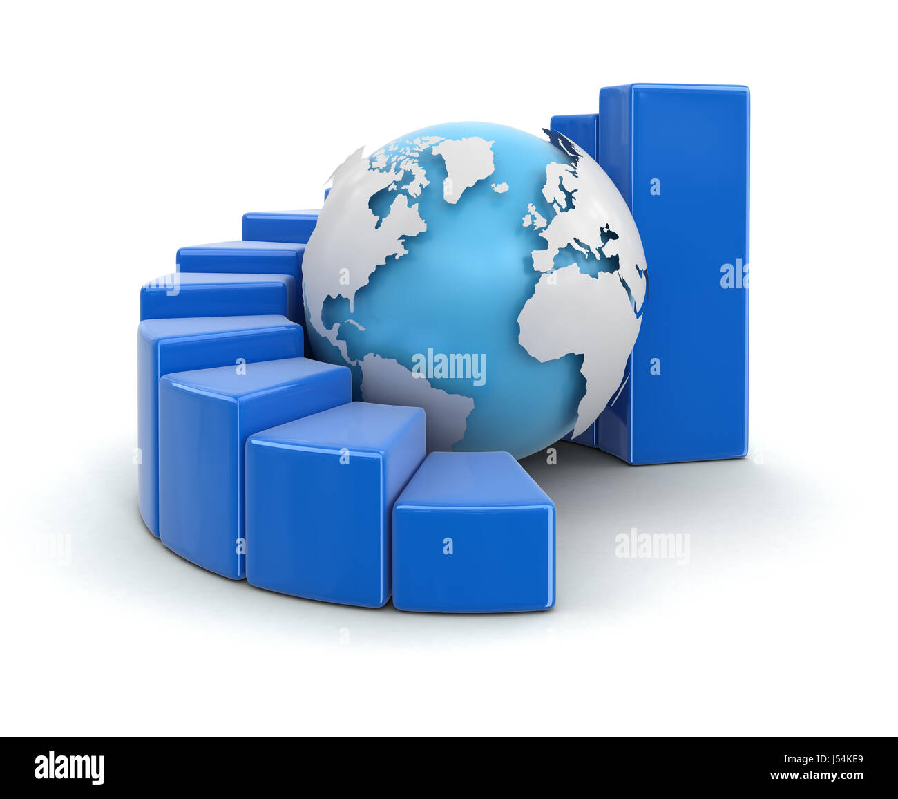 3d globe with graph. Image with clipping path Stock Photo - Alamy