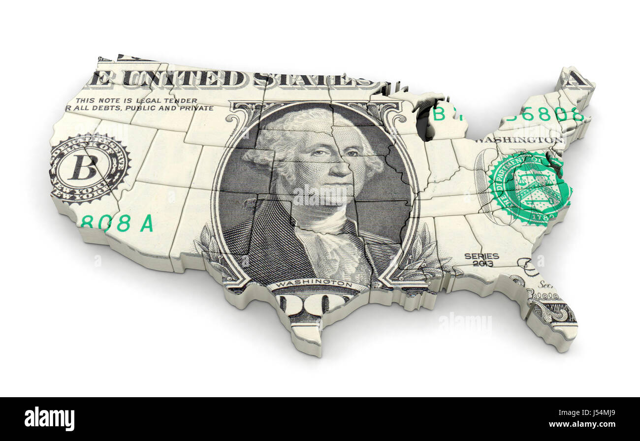 Map of USA with dollar. Image with clipping path Stock Photo - Alamy