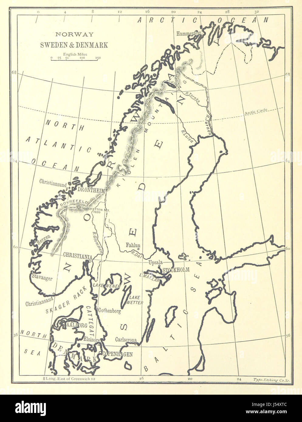 This map from the book 'Outlines of Geography' presents a geographical ...