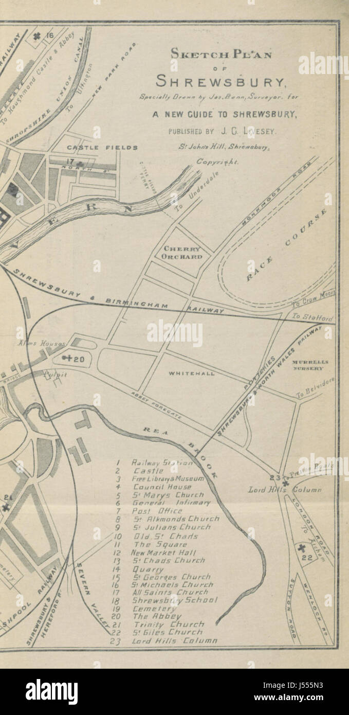 A New Guide to Shrewsbury ... Illustrations and map Stock Photo - Alamy