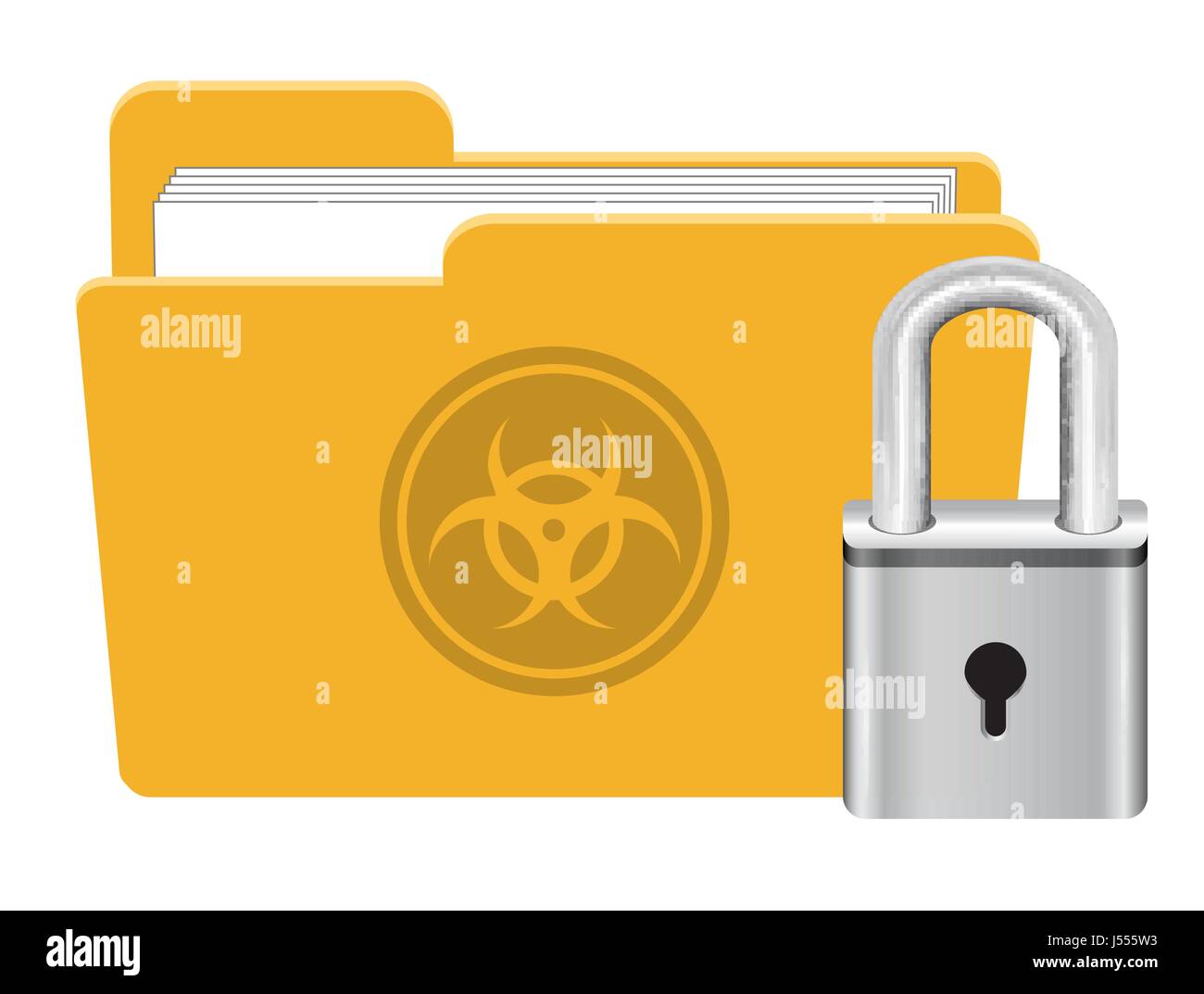 folder infected virus with master key lock icon vector Stock Vector ...