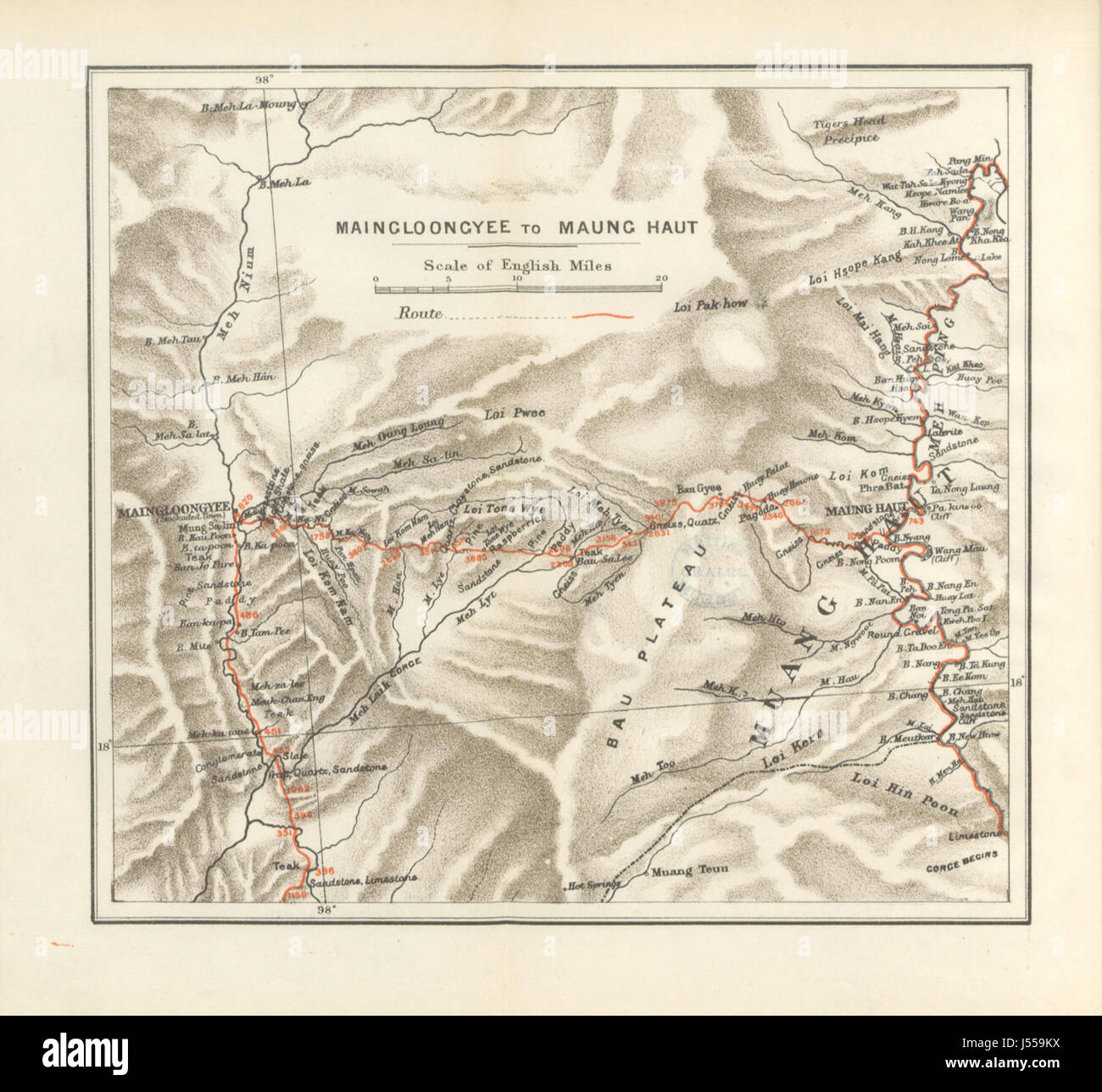 This historical account details a journey across the Shan States on an ...