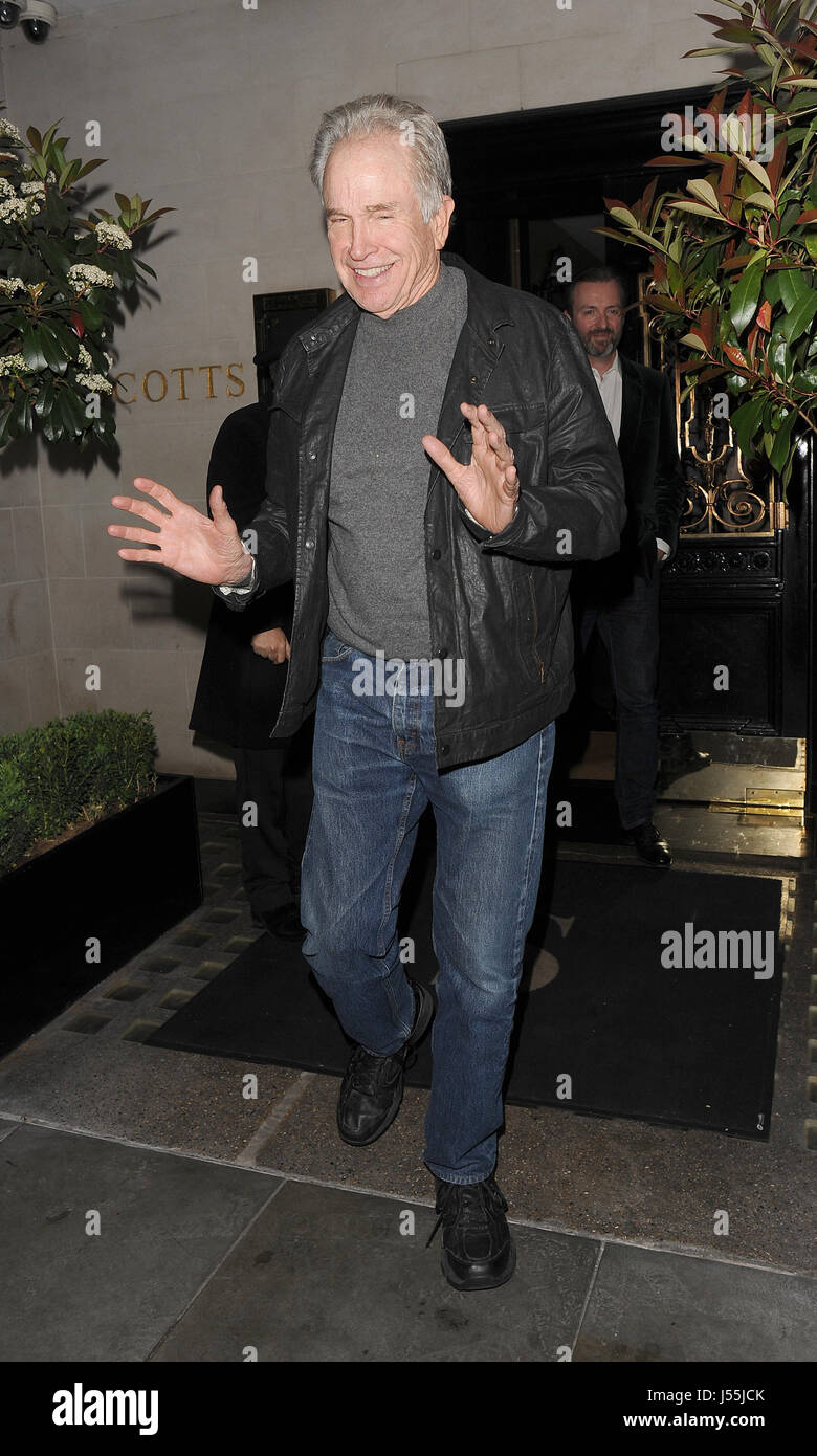 Warren Beatty leaving Scott's seafood restaurant in Mayfair Featuring ...