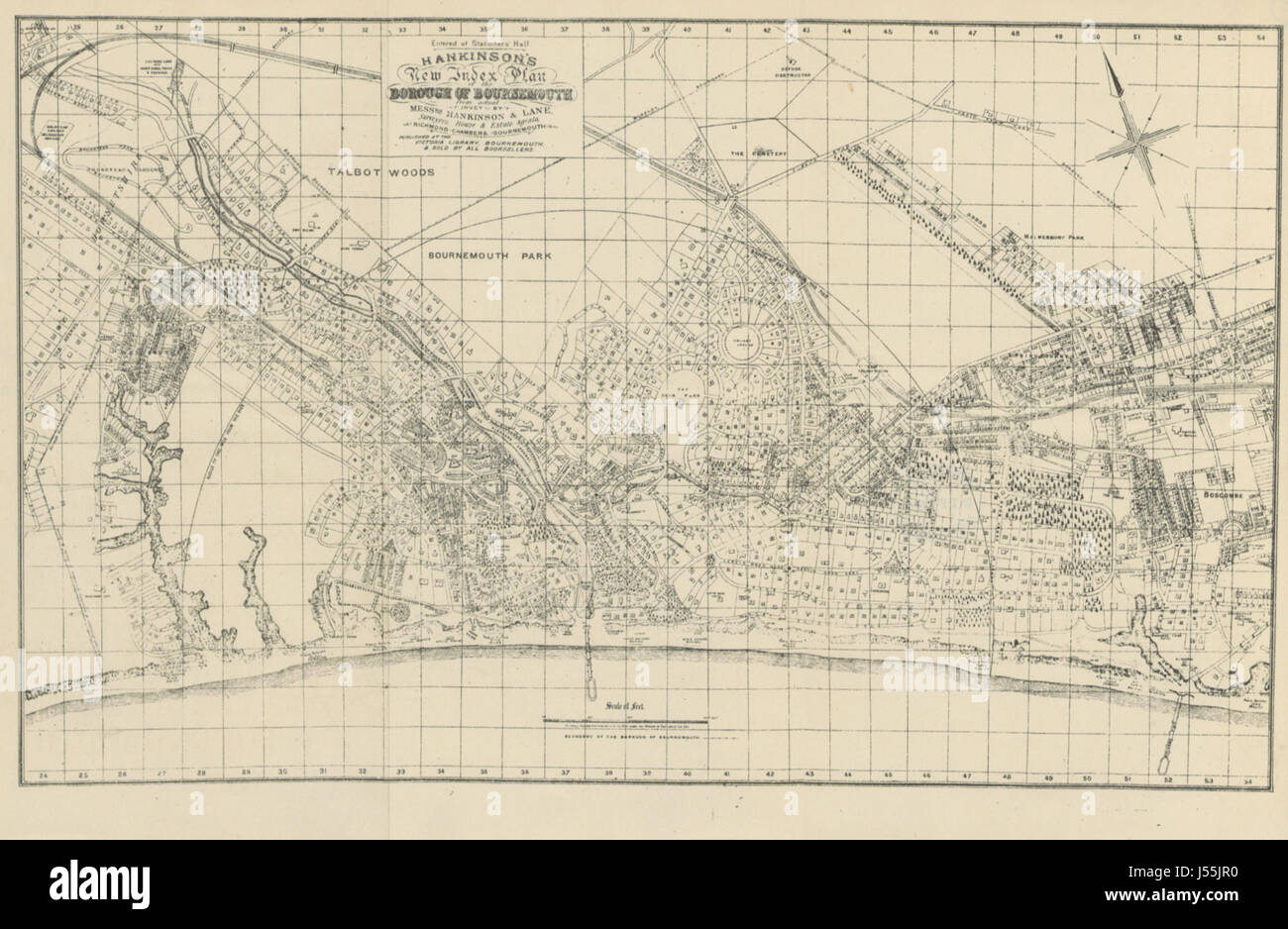 Bournemouth old map hi-res stock photography and images - Alamy