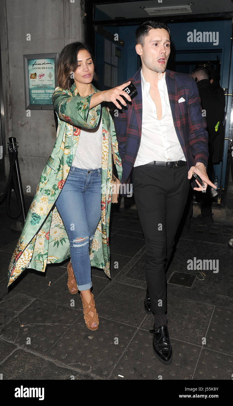 Frankie Bridge leaving a bar in Soho with two male companions Featuring ...