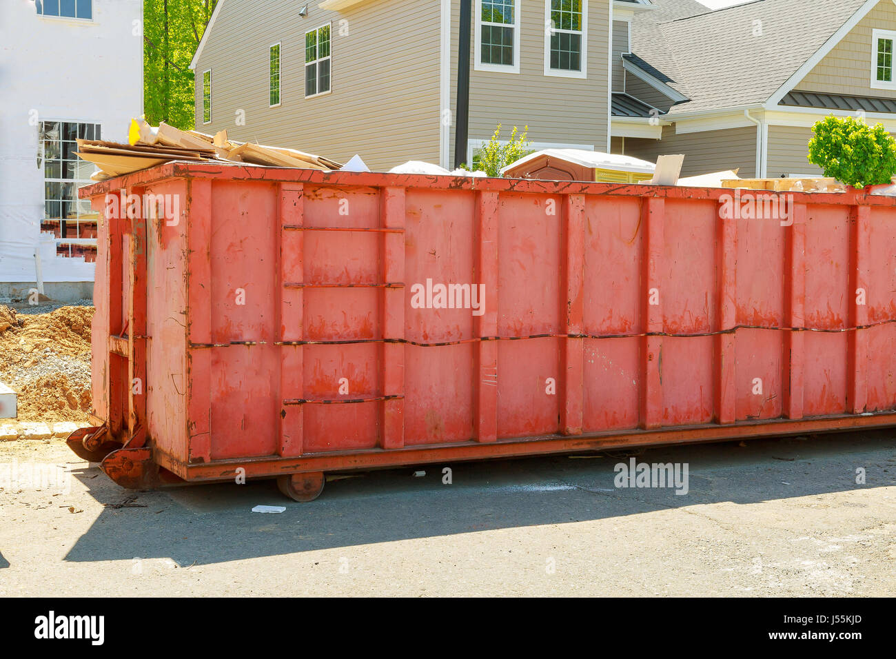 Dumpsters being full with garbage container Over flowing Stock Photo ...