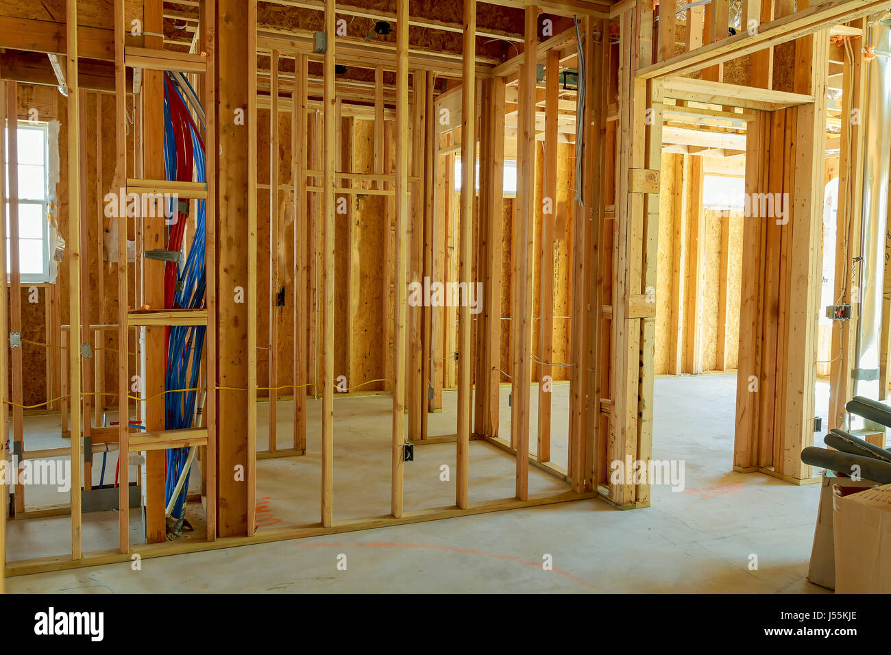 unfinished wood frame building or a house Stock Photo - Alamy