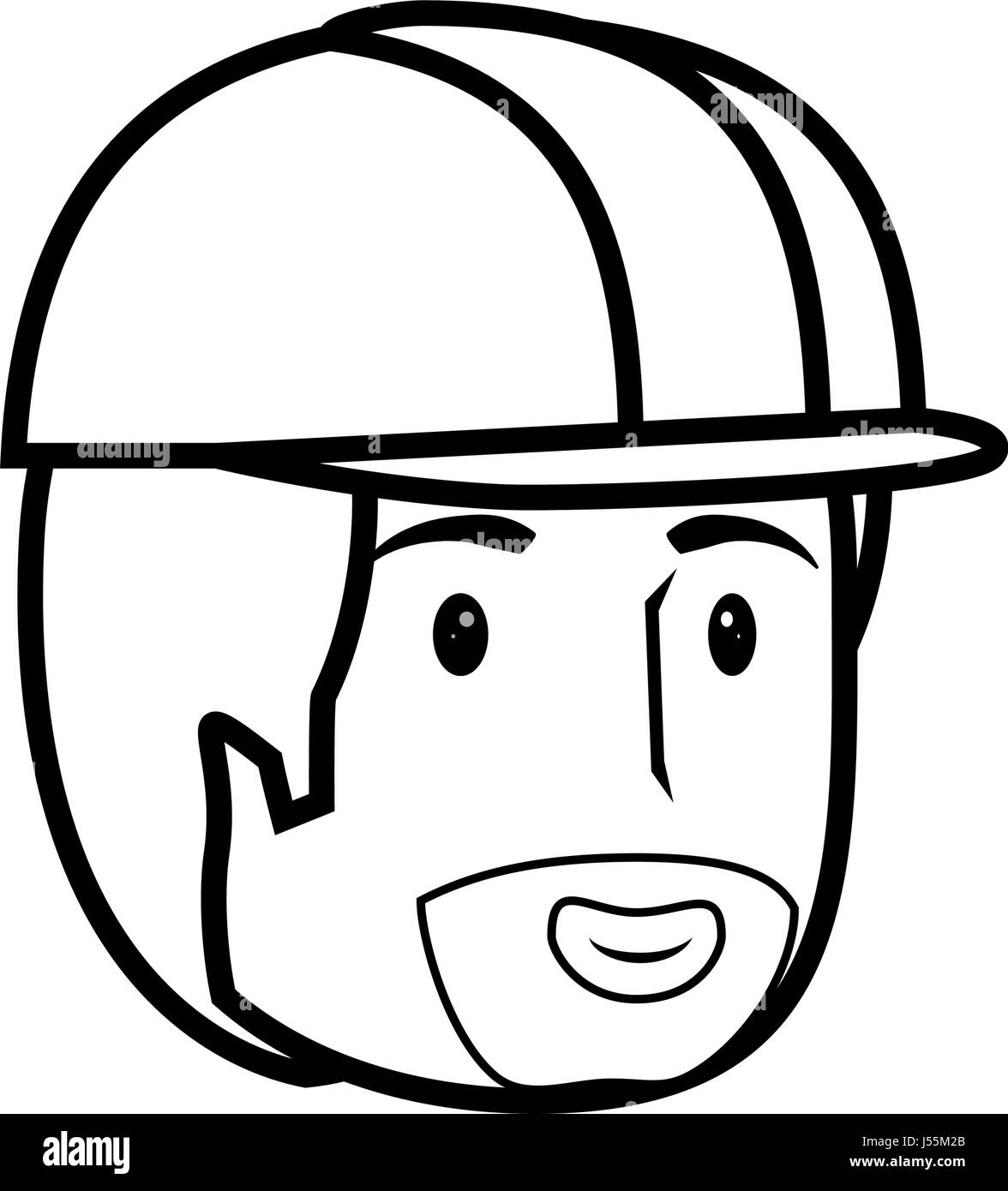 Smiling black construction worker Black and White Stock Photos & Images ...