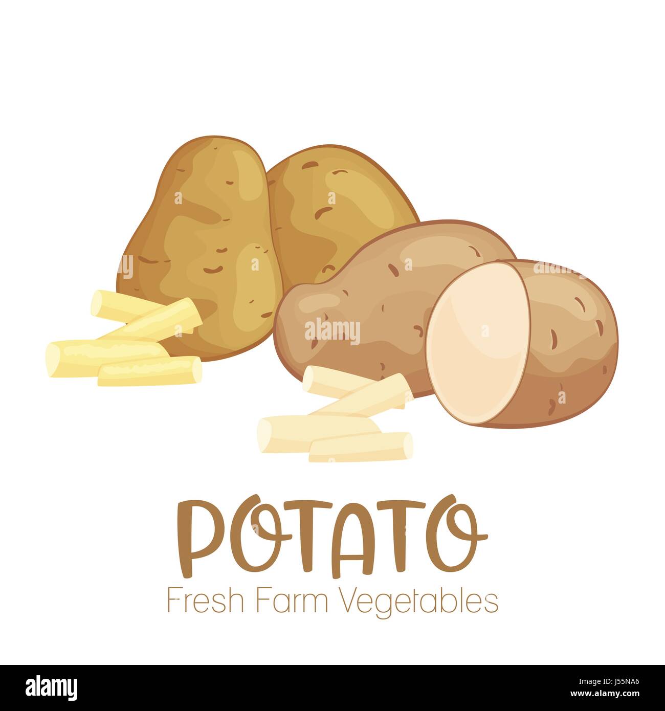 Cartoon Illustration Potato Vegetable Food Stock Photos & Cartoon ...