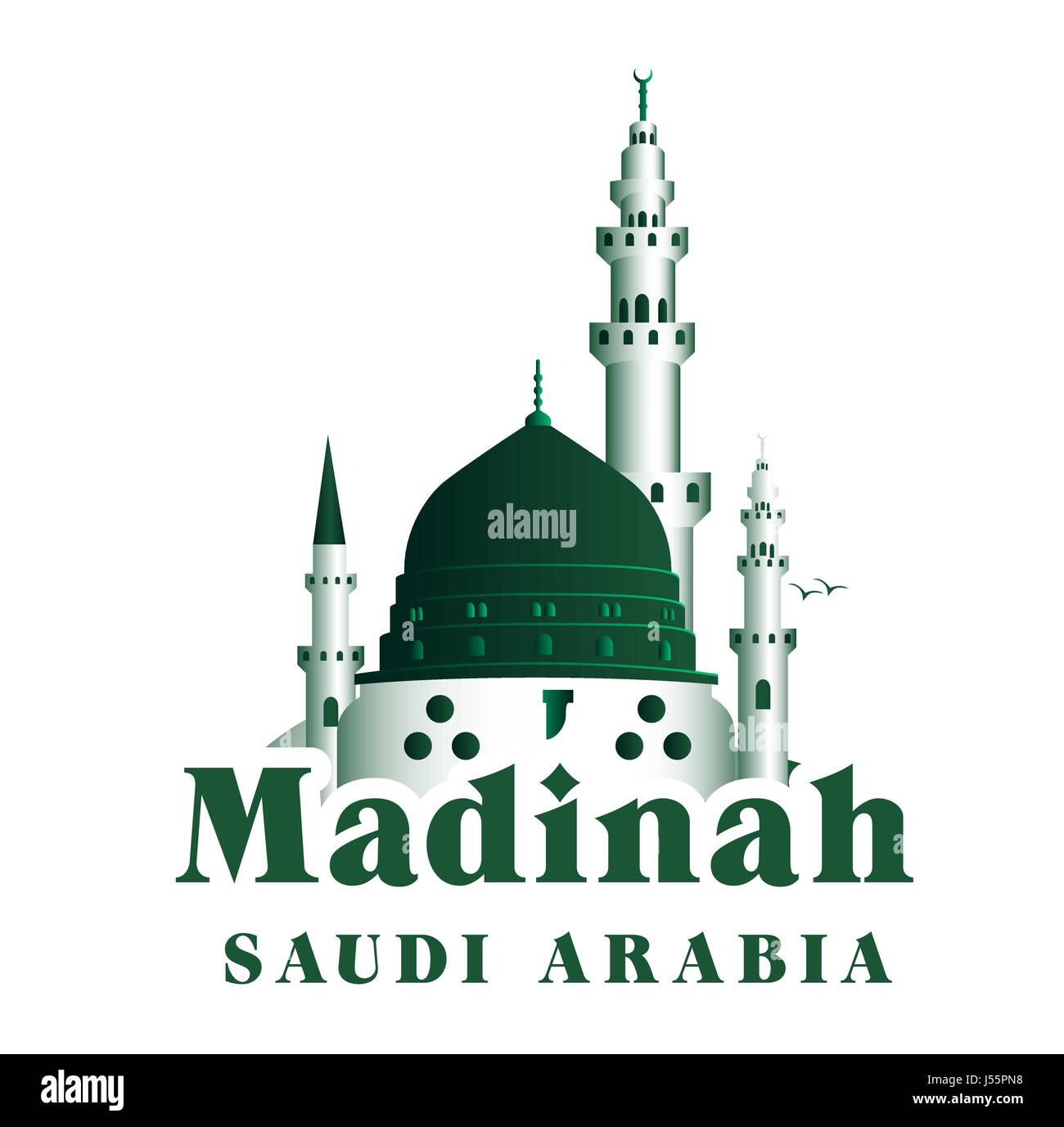 City of Madinah Saudi Arabia Famous Buildings Vector Design. Editable ...