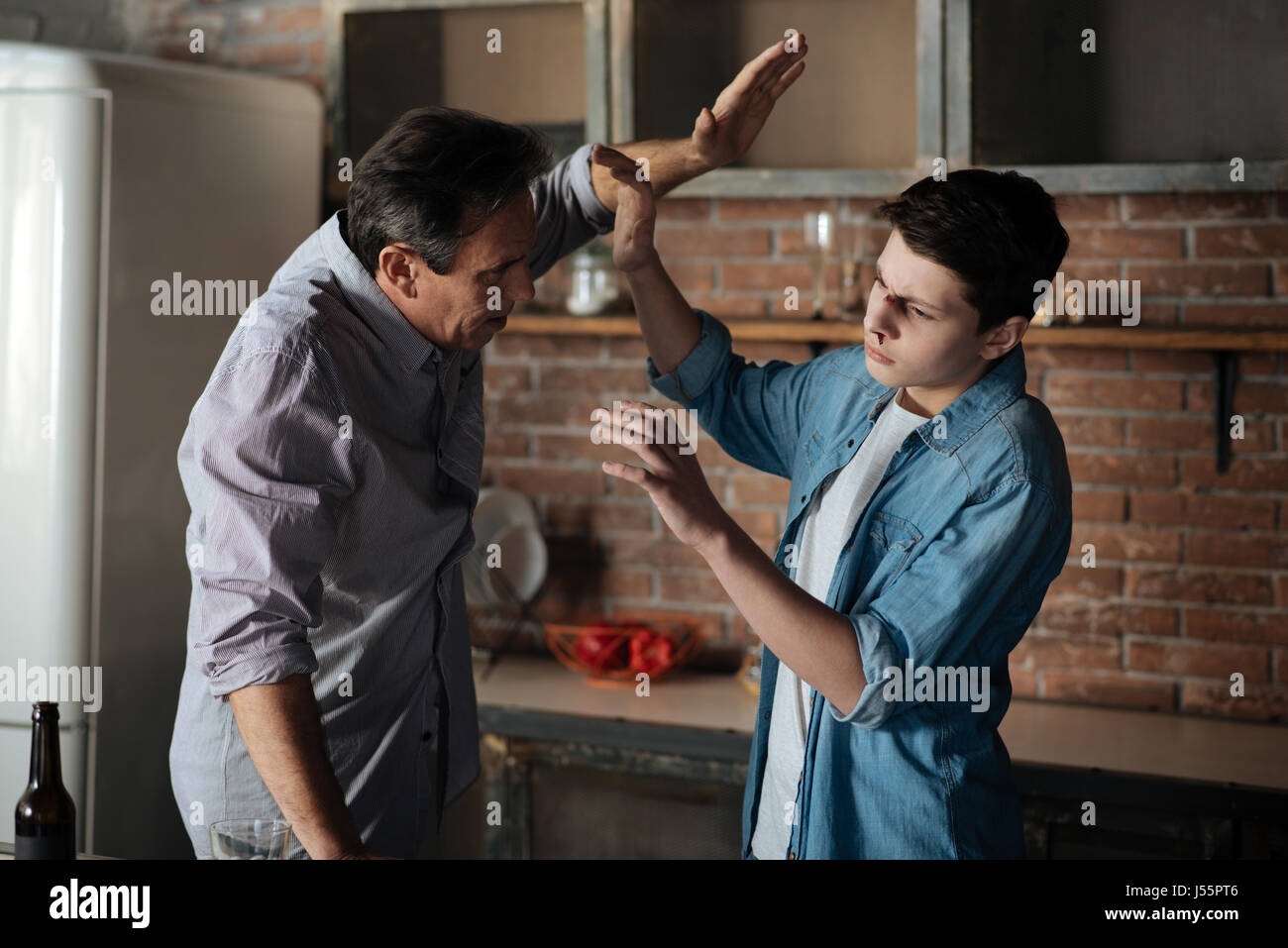 Father and teen son angry hi-res stock photography and images - Alamy
