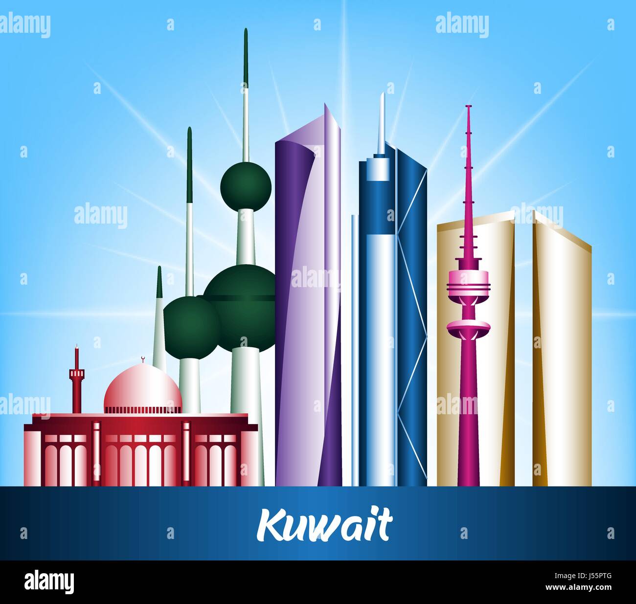 Kuwait kuwait city grand mosque Stock Vector Images - Alamy