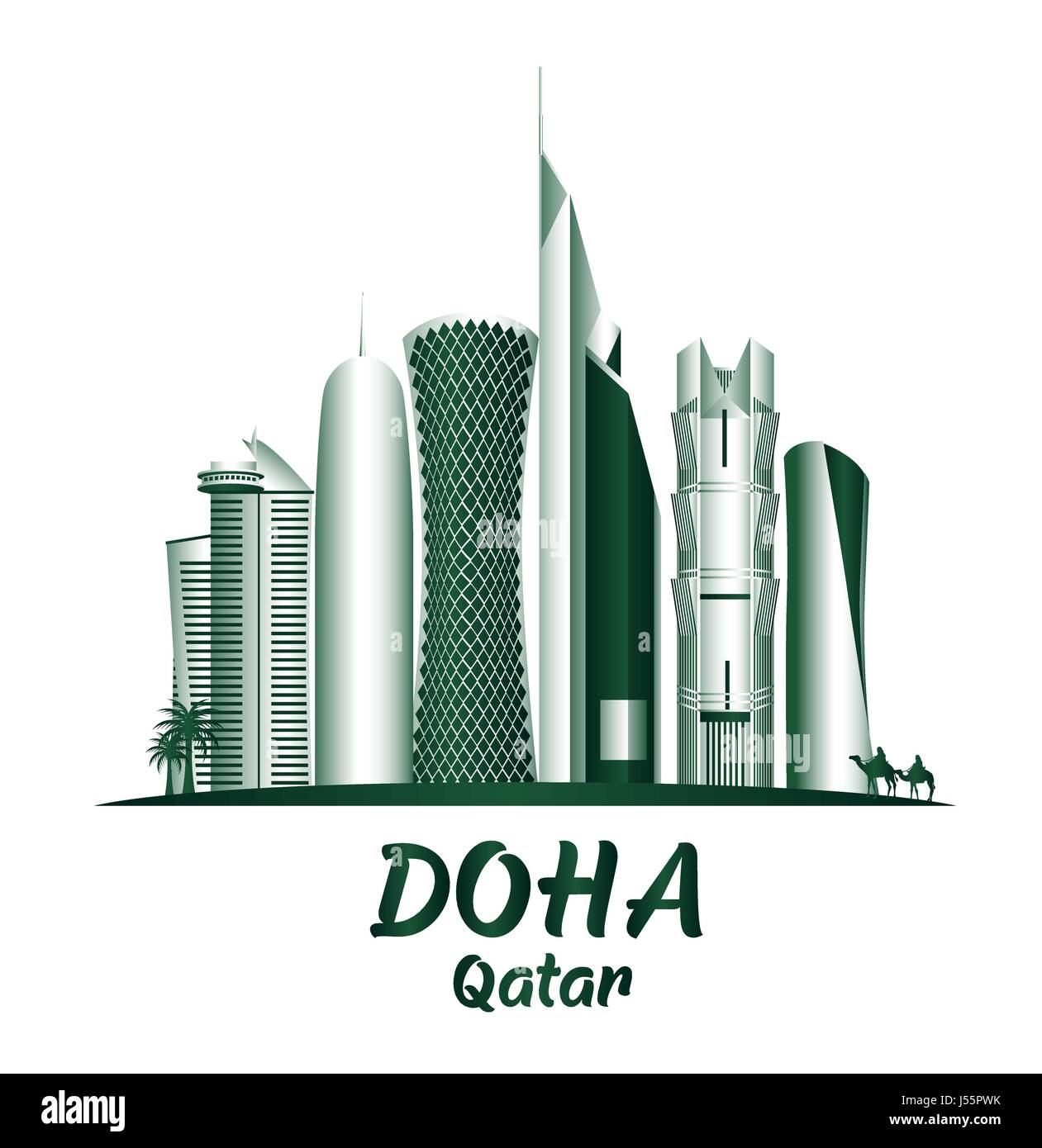 Qatar Skyline Vector High Resolution Stock Photography and Images - Alamy