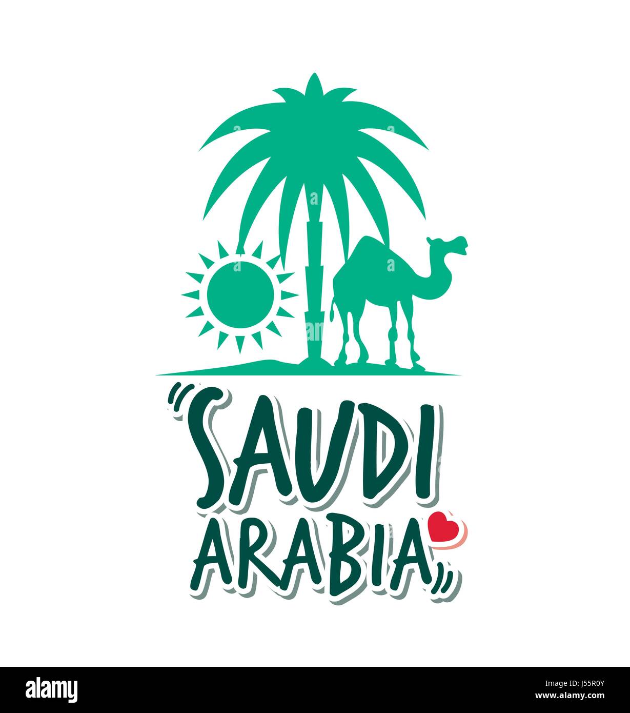 I love Saudi Arabia word in white background. Editable Vector ...