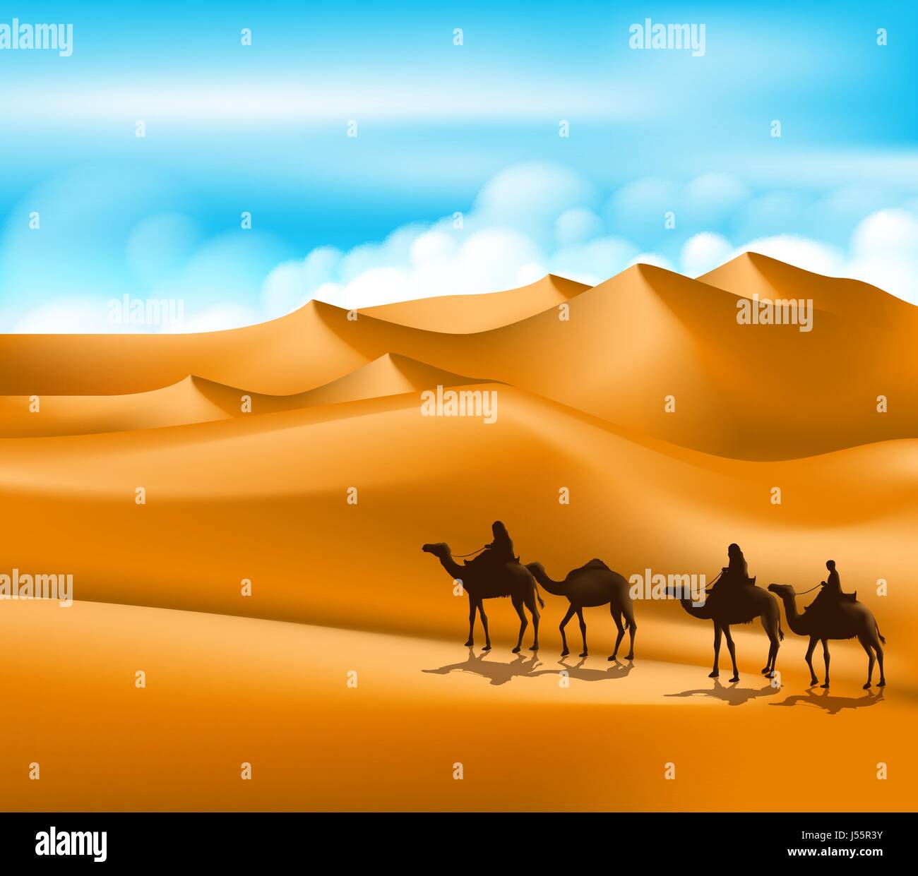 Cartoon Camel Caravan