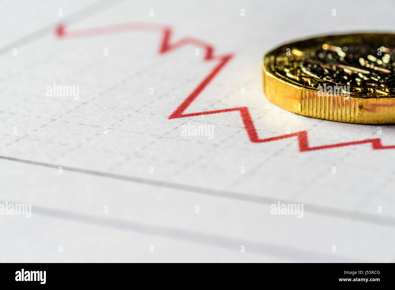 New British One Pound Sterling Coin Chart Rate Stock Photo - Alamy
